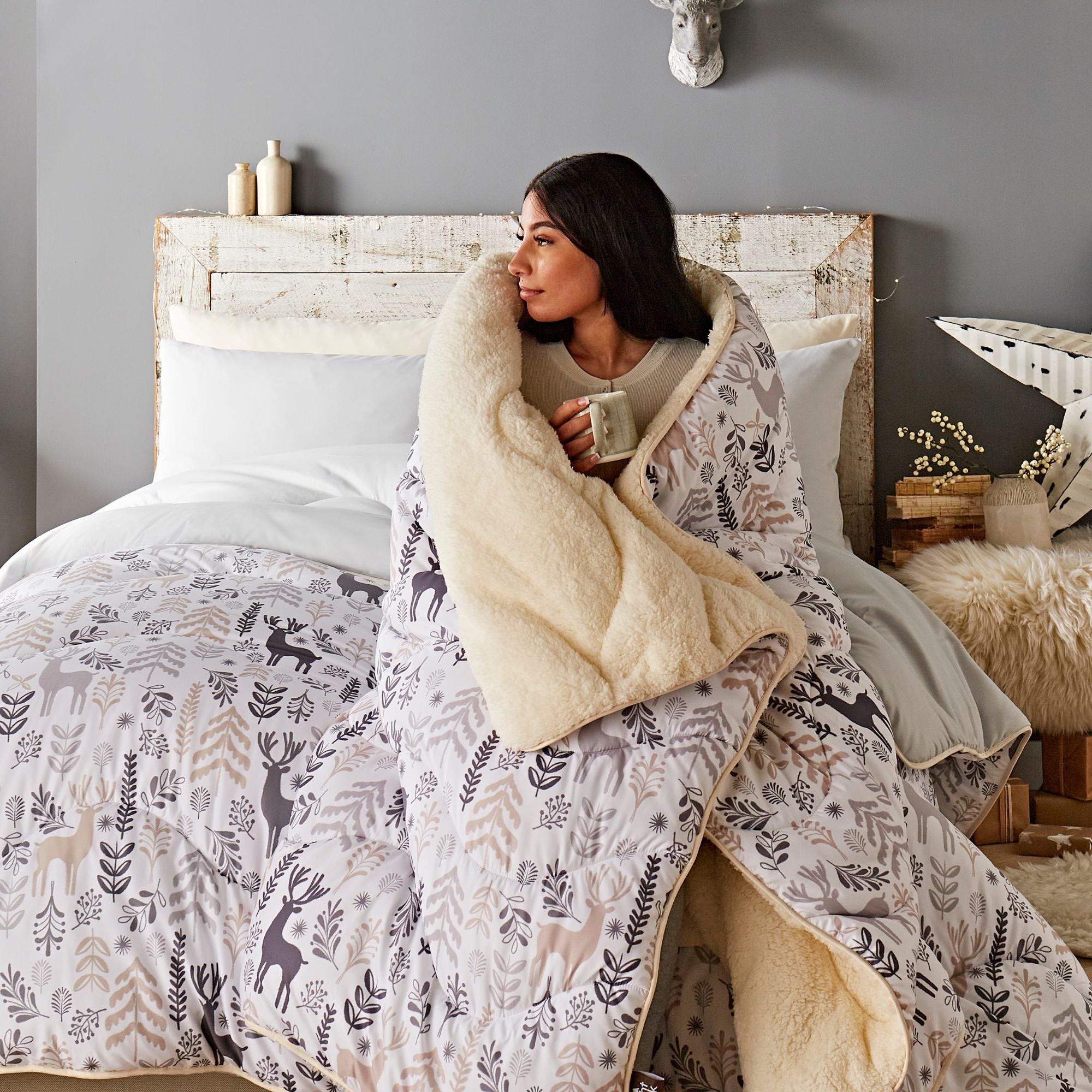 Buy the Night Lark Cosy Sherpa Fleece Throw Scandi Winter – Trade ...